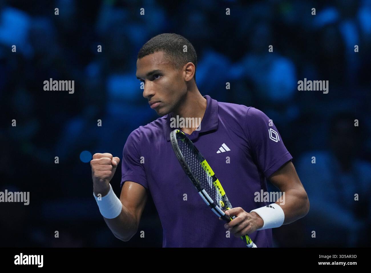 Canada's Felix Auger-Aliassime reacts after winning a point against ...