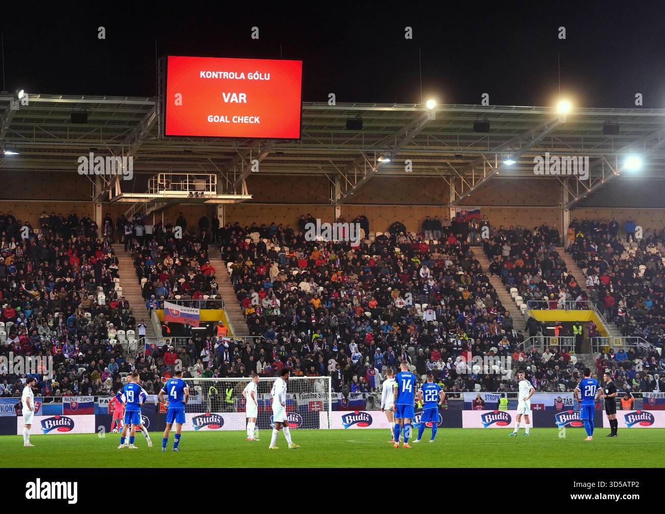 A notice of a VAR check on the big screen during the 2026 FIFA World ...