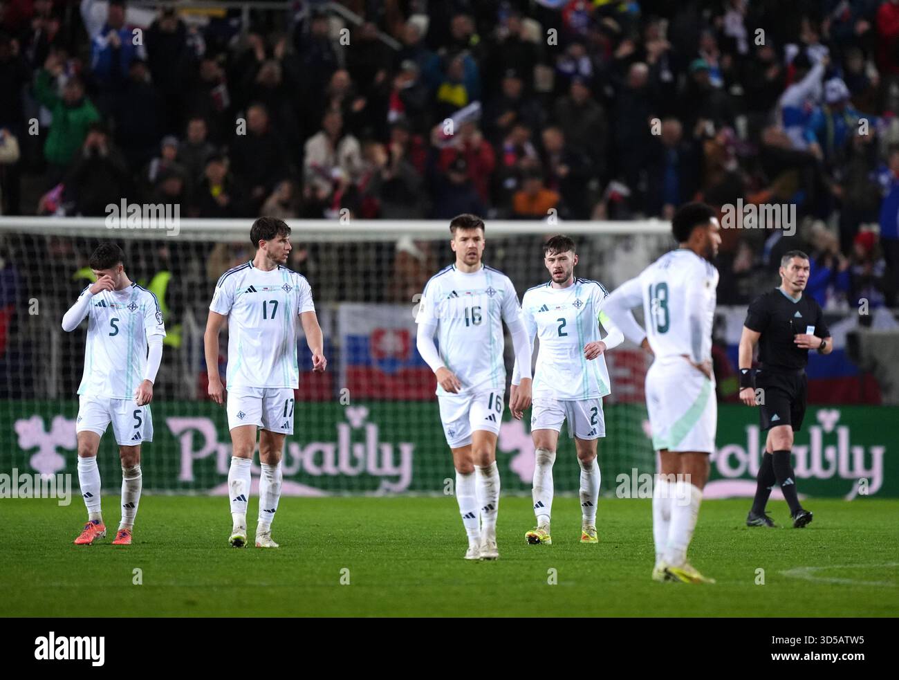 Northern Ireland players react during the 2026 FIFA World Cup European ...