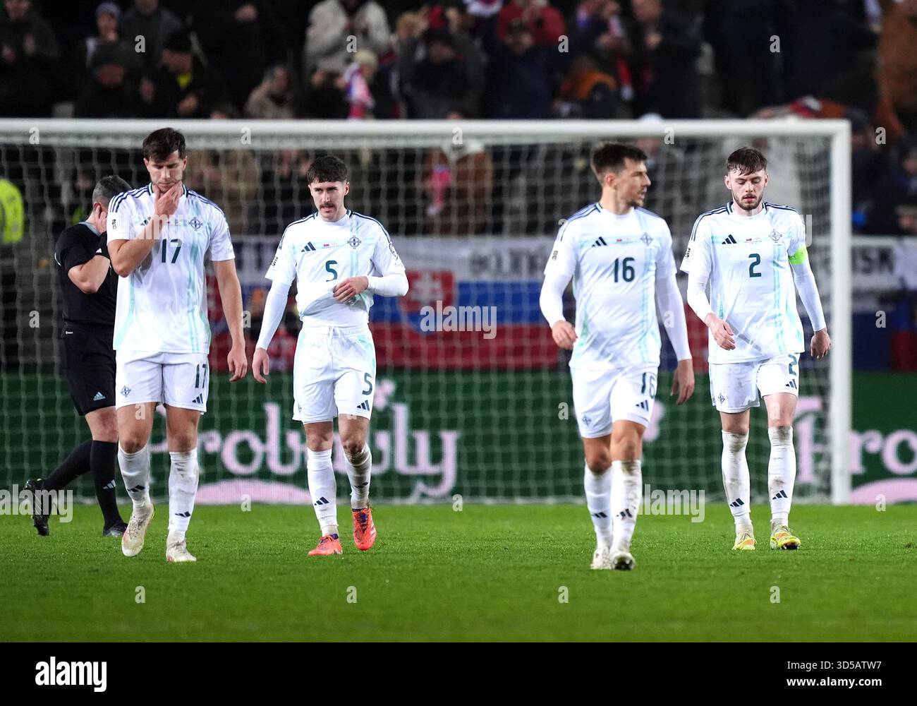 Northern Ireland players react during the 2026 FIFA World Cup European ...