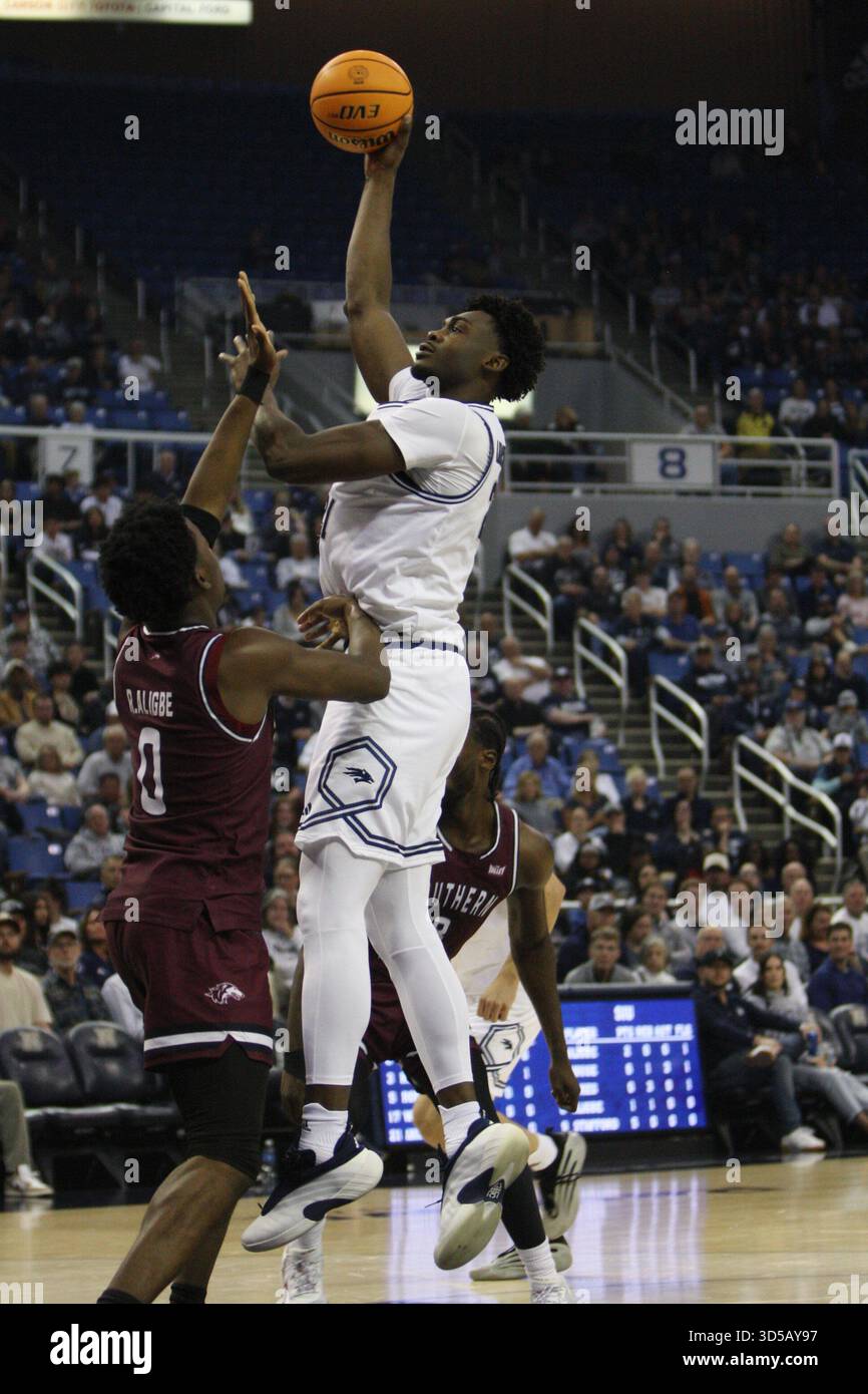 RENO, NV - NOVEMBER 12: Nevada center Joel Armotrading (21) rises up to ...