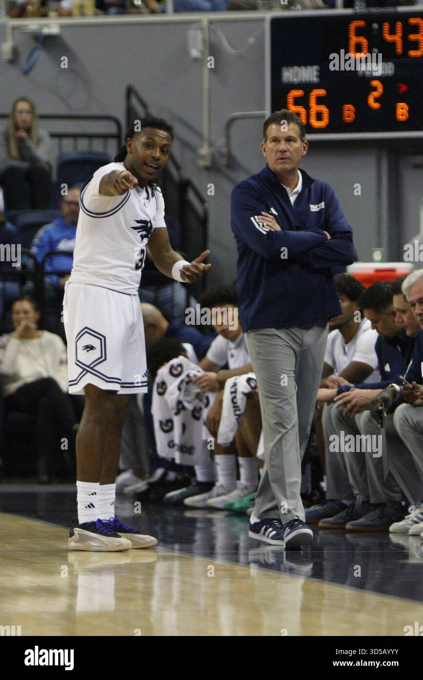 RENO, NV - NOVEMBER 12: Nevada guard Tyler Rolison (3) and Nevada Head ...