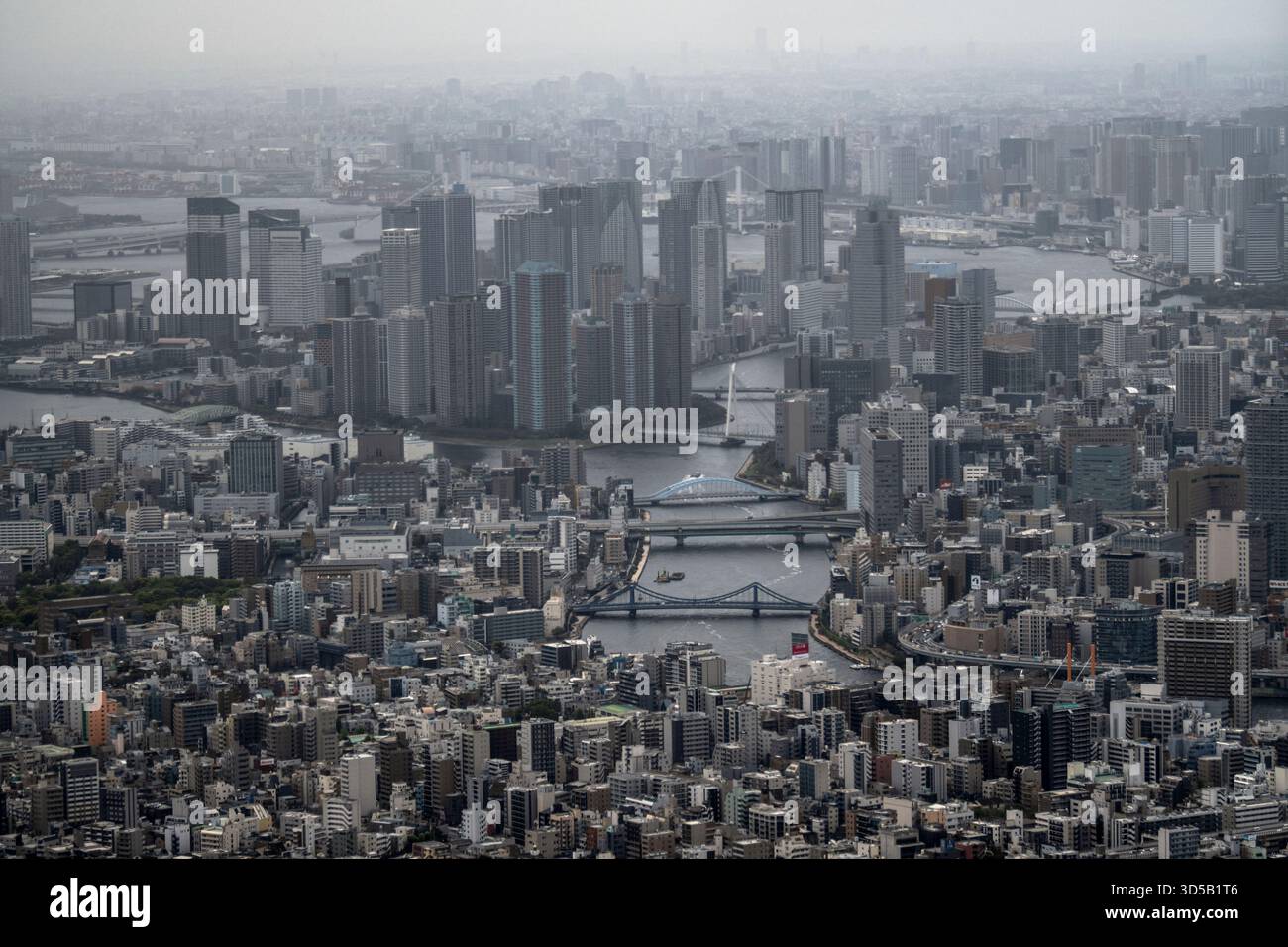 Panoramic aerial view of Tokyo captured from the Tokyo Skytree, ne of ...