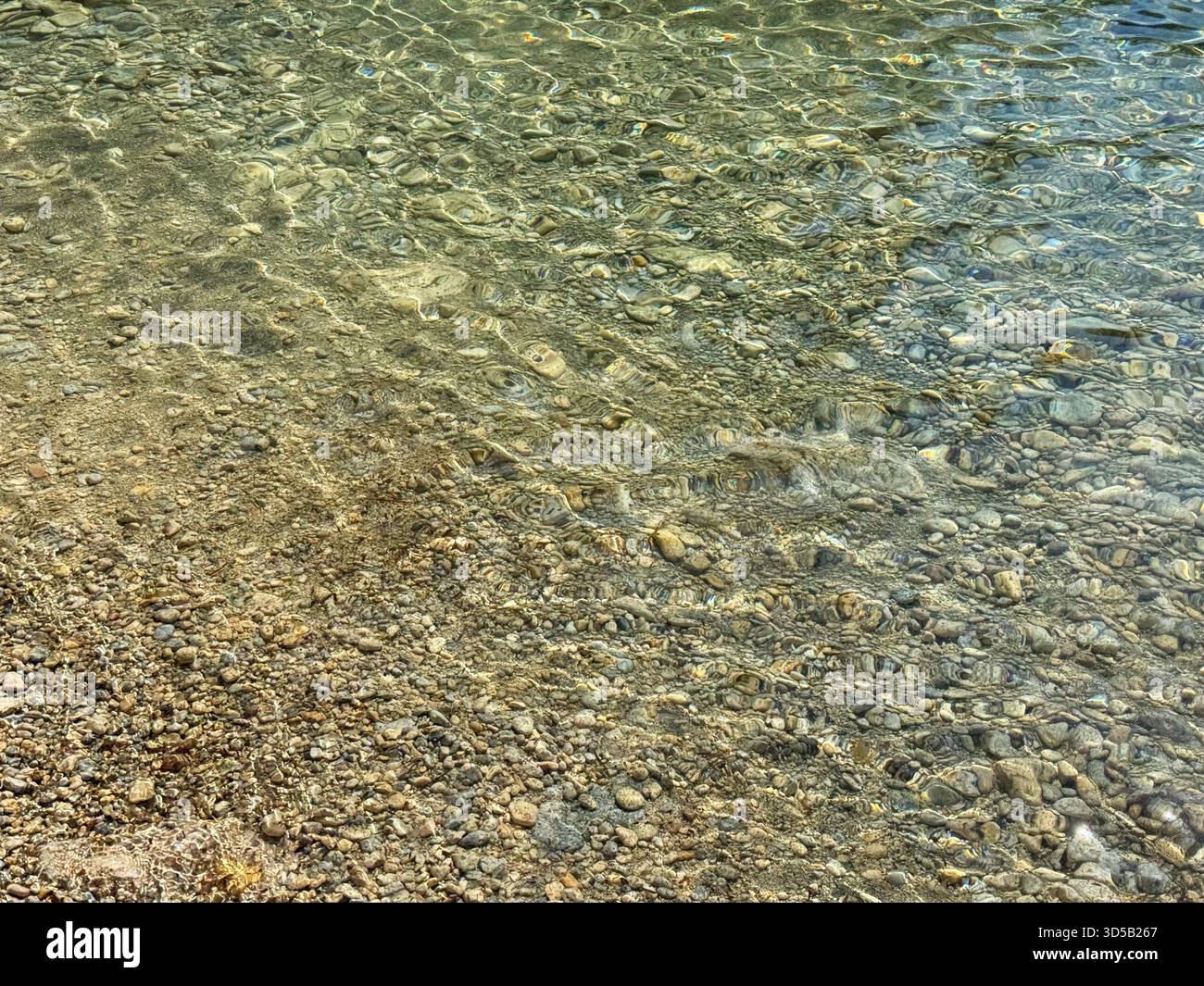 Pebbles in sea shallow clear water Stock Photo - Alamy