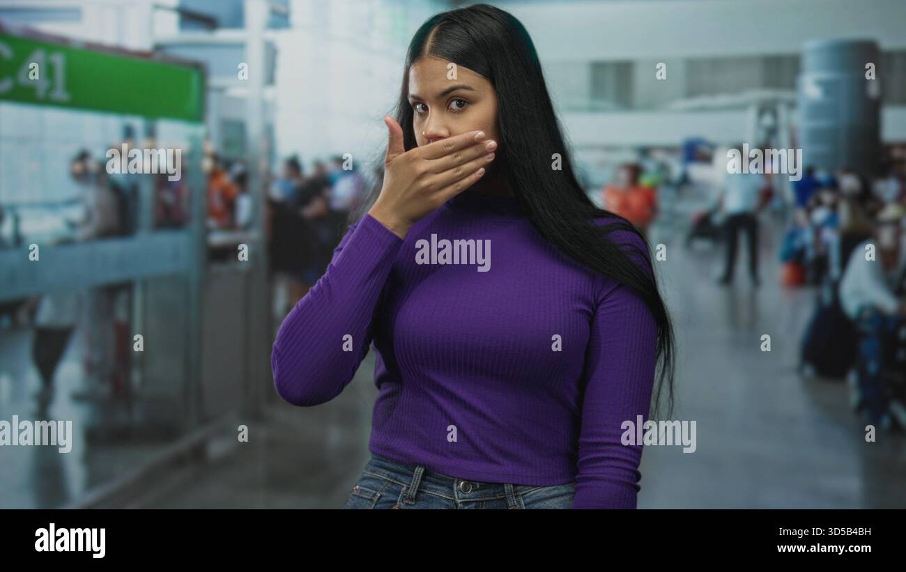 Woman pushing hand palm forward hi-res stock photography and images - Alamy