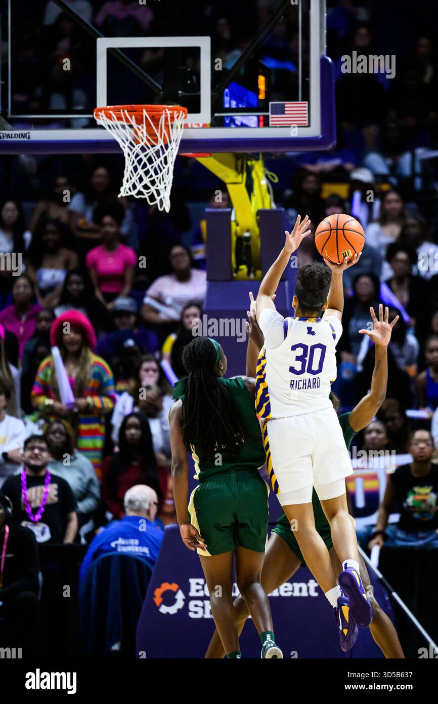 LSU guard Jada Richard (30) shoots the ball in the first half of a NCAA ...