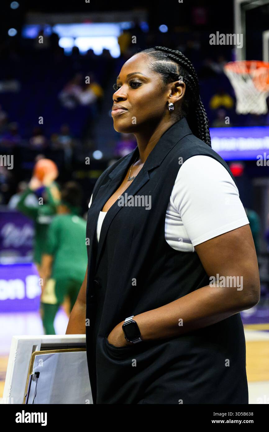 LSU assistant coach Daphne Mitchell during pregame in a NCAA college ...