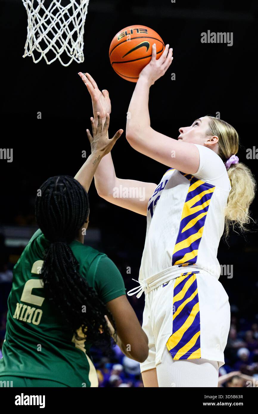 LSU forward Kate Koval (13) shoots against Charlotte guard Karen Nimo ...