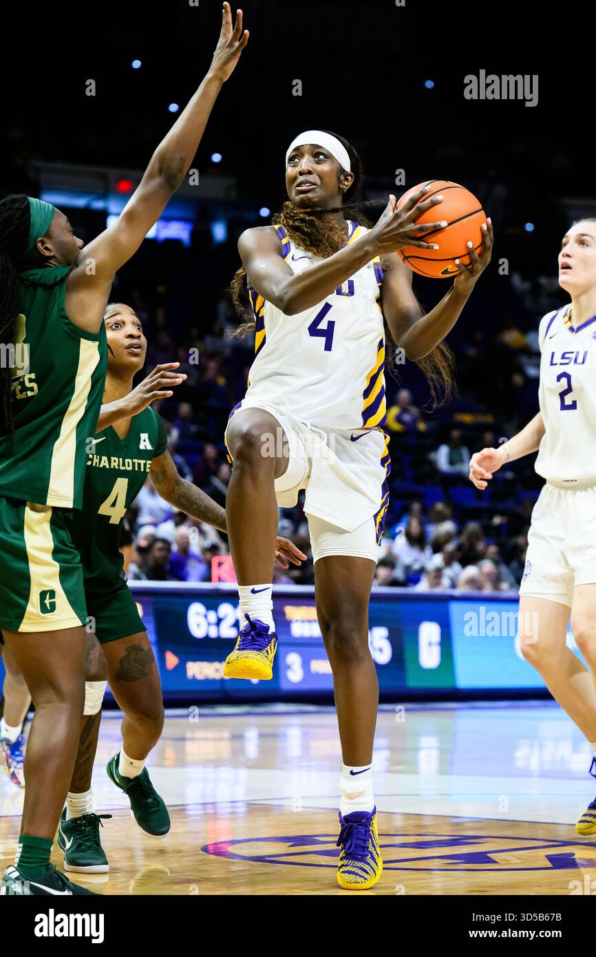LSU guard Flau'Jae Johnson (4) shoots in the second half of a NCAA ...