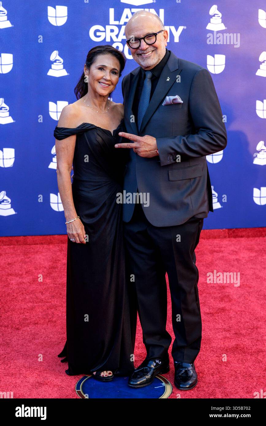 Angélica Abud (L) and Manuel Abud (R), CEO, Latin Recording Academy ...