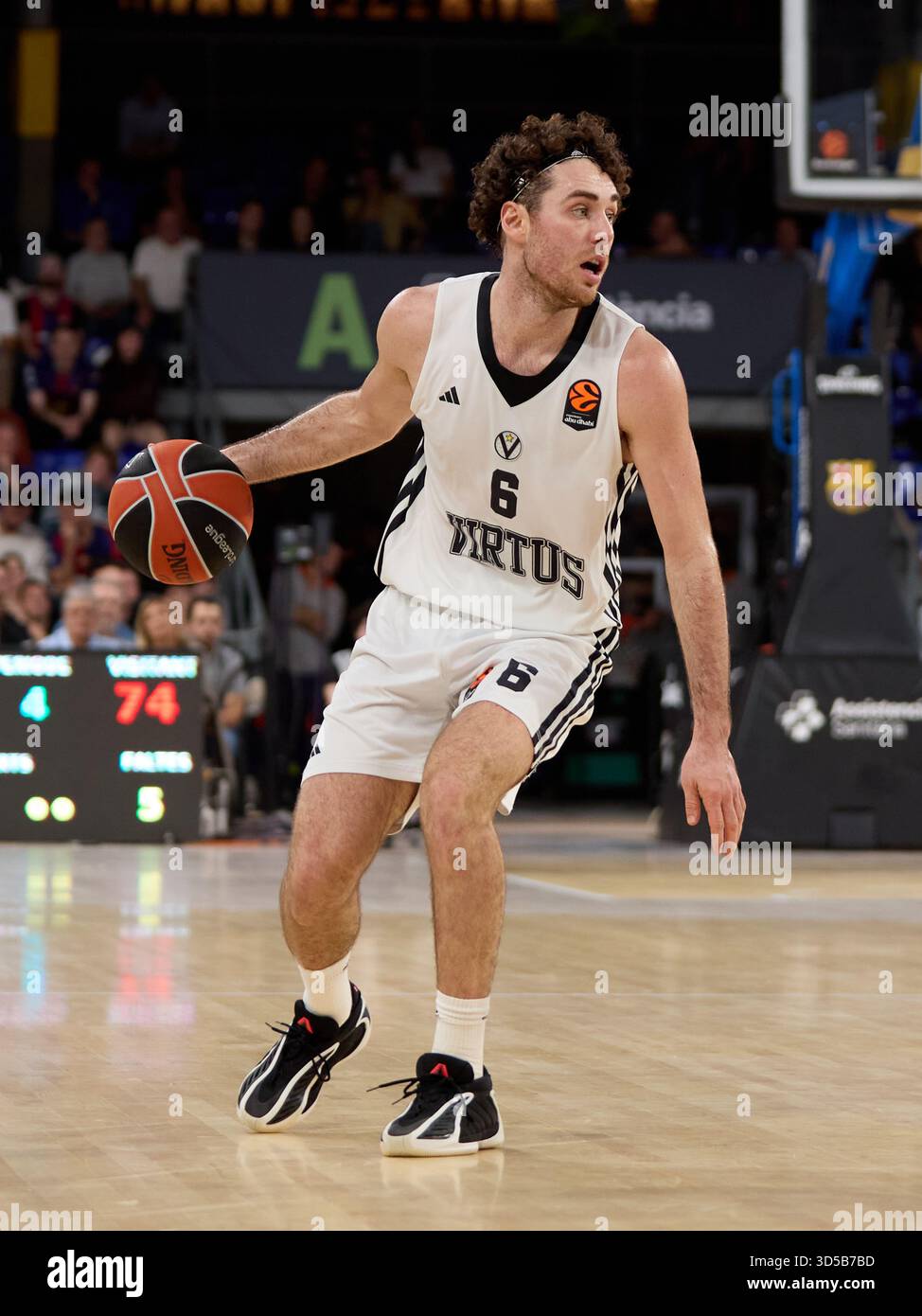 Alessandro Pajola of Virtus Bologna in action during the EuroLeague ...