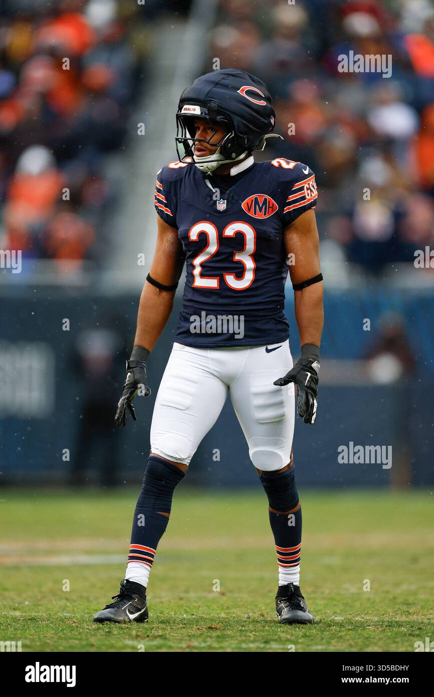 Chicago Bears running back Roschon Johnson (23) looks on during the ...