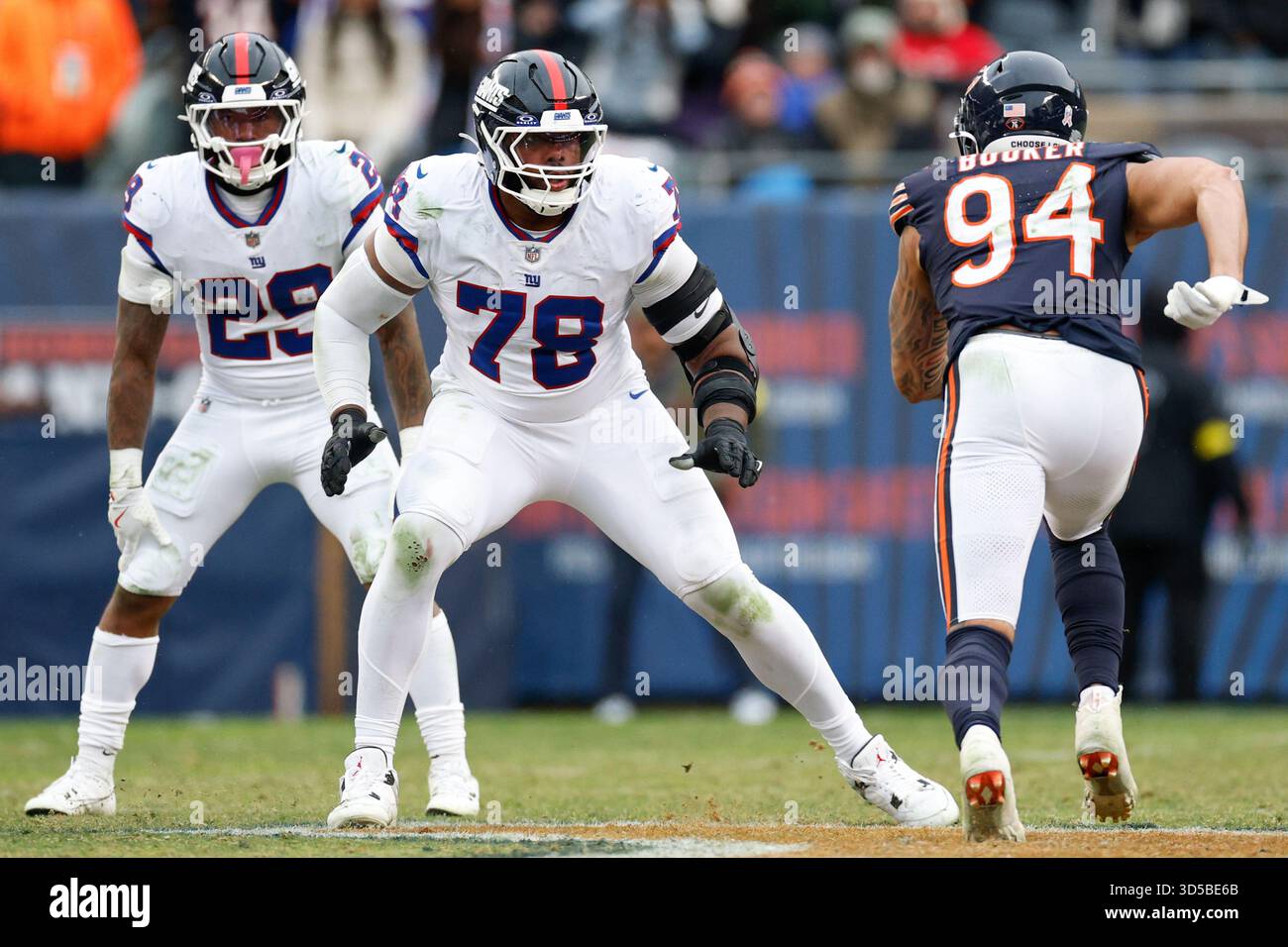 New York Giants offensive tackle Andrew Thomas (78) blocks against the ...