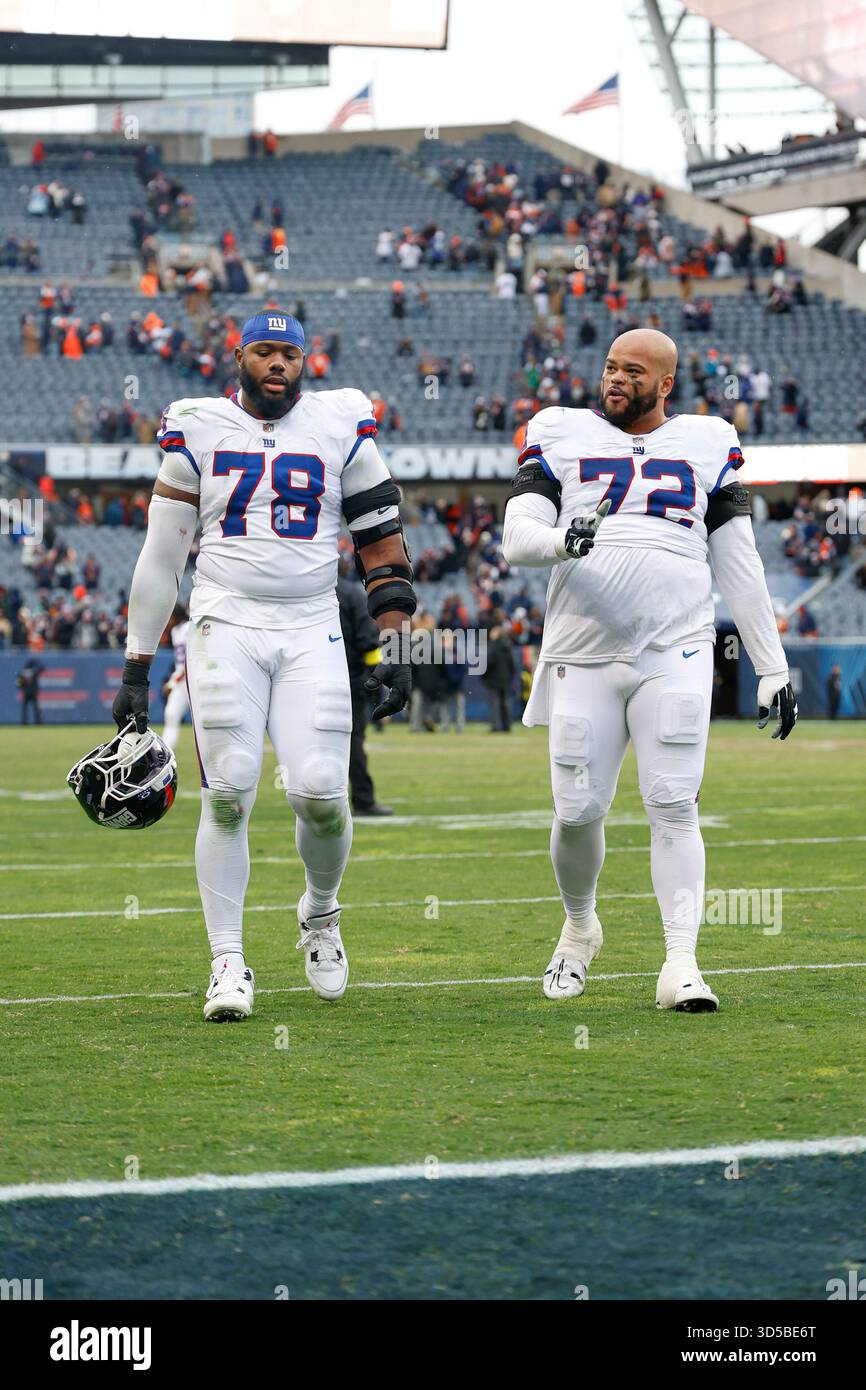 New York Giants offensive tackle Andrew Thomas (78) and offensive ...