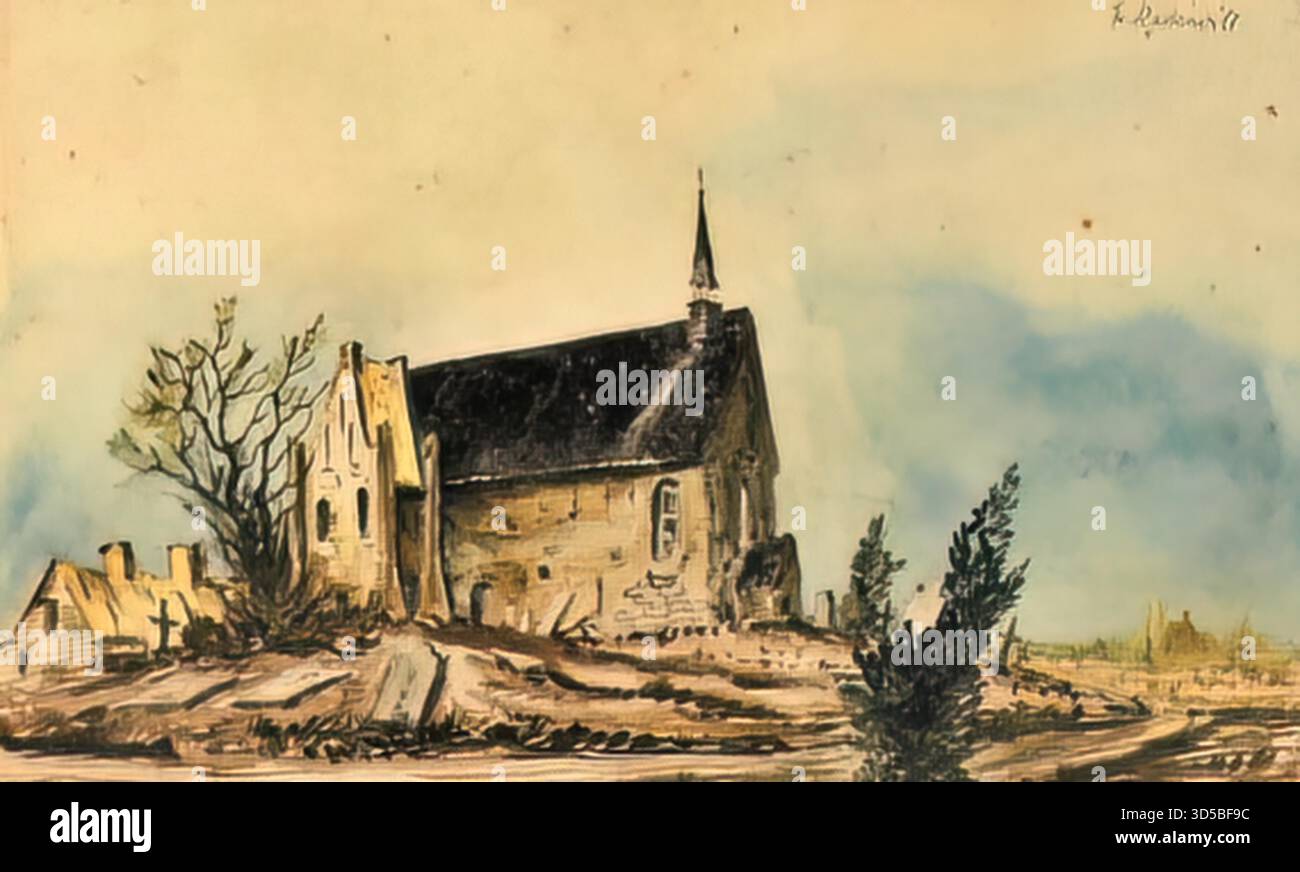 Church on a Hill, 1917 by Franz Radziwill Stock Vector Image & Art - Alamy