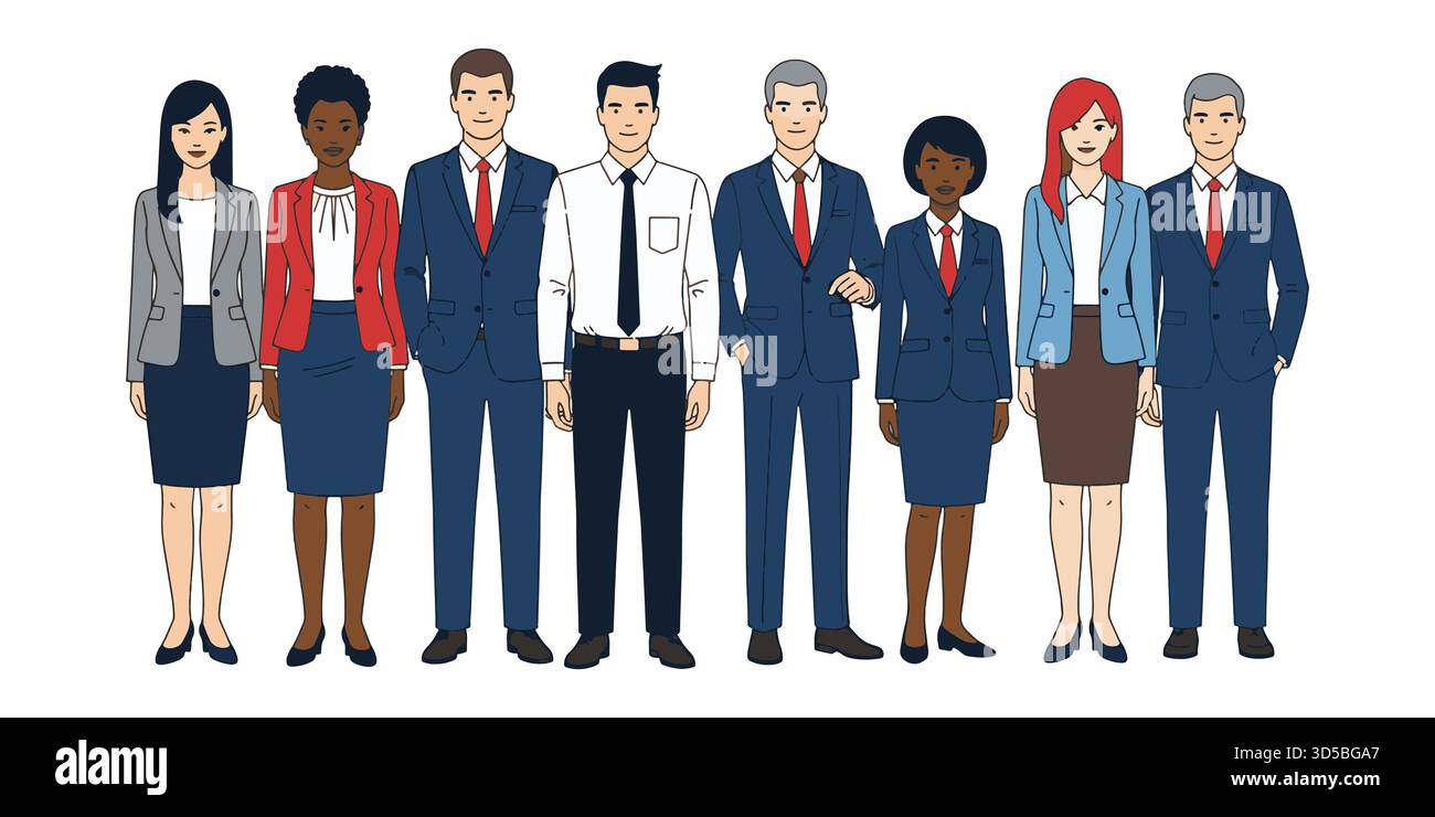 Diverse group confident business professionals Stock Vector Images - Alamy