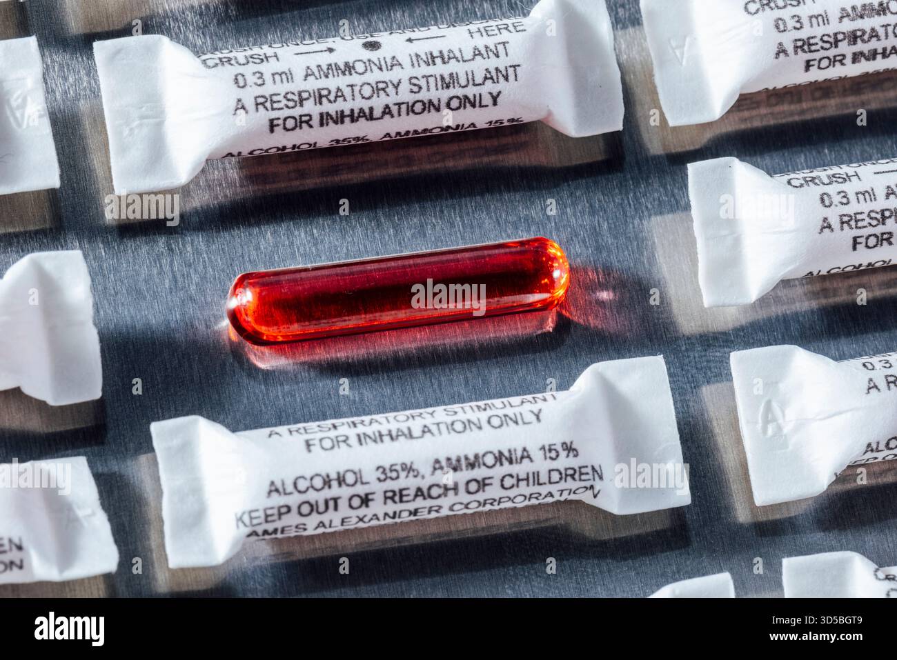 Smelling salts, also known as ammonia inhalants, which are popular with ...