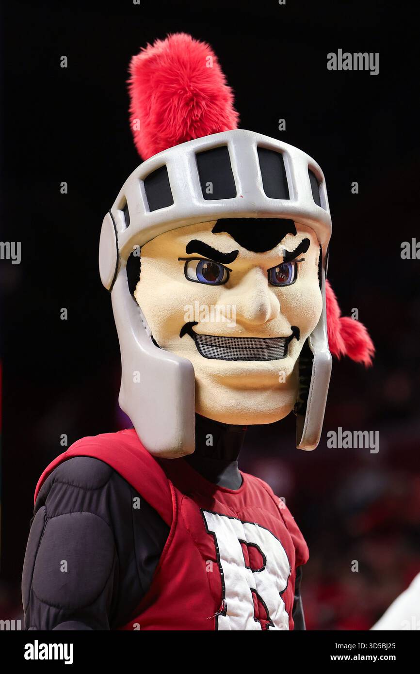 PISCATAWAY, NJ - NOVEMBER 14: The Rutgers Scarlet Knights Mascot during ...