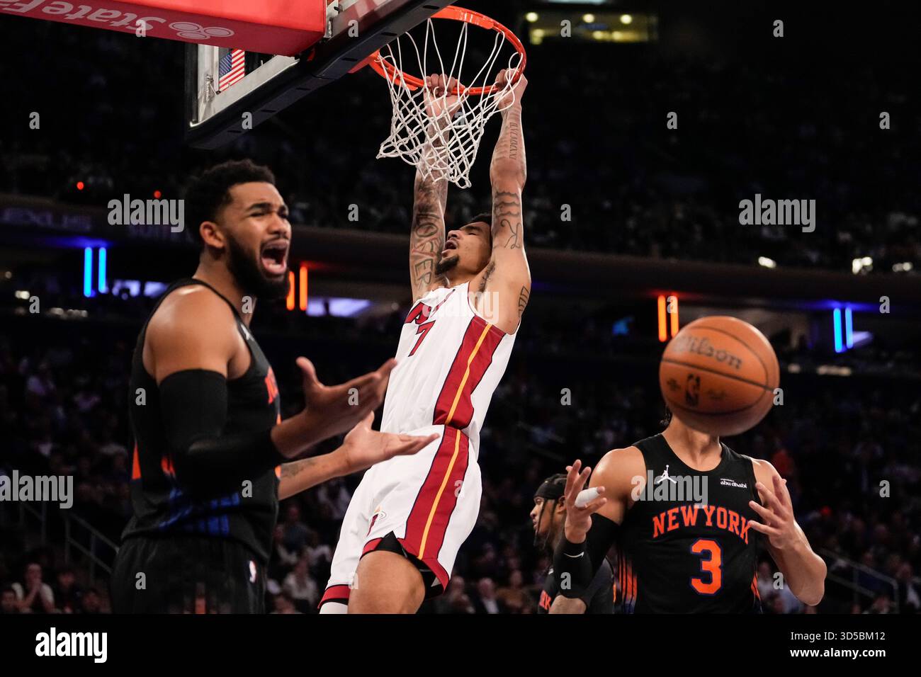Miami Heat center Kel'el Ware (7) fails to dunk during the second half ...