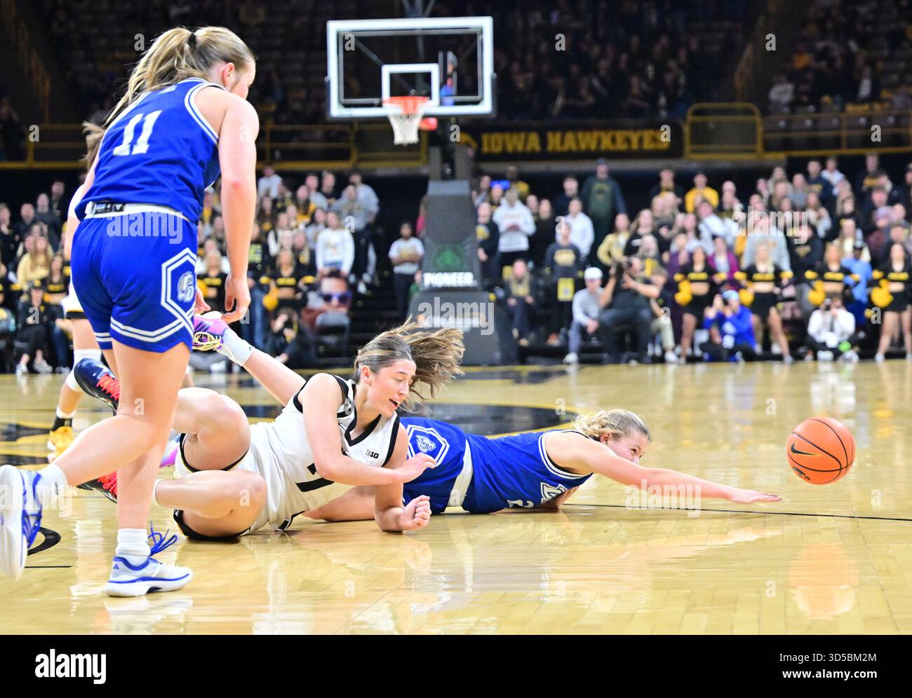 IOWA CITY, IA - NOVEMBER 13: Iowa guard Addie Deal (7) and Drake guard ...