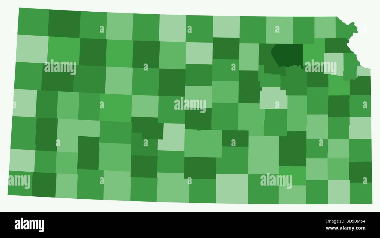Map of Kansas with counties. Just a simple state border map with county ...