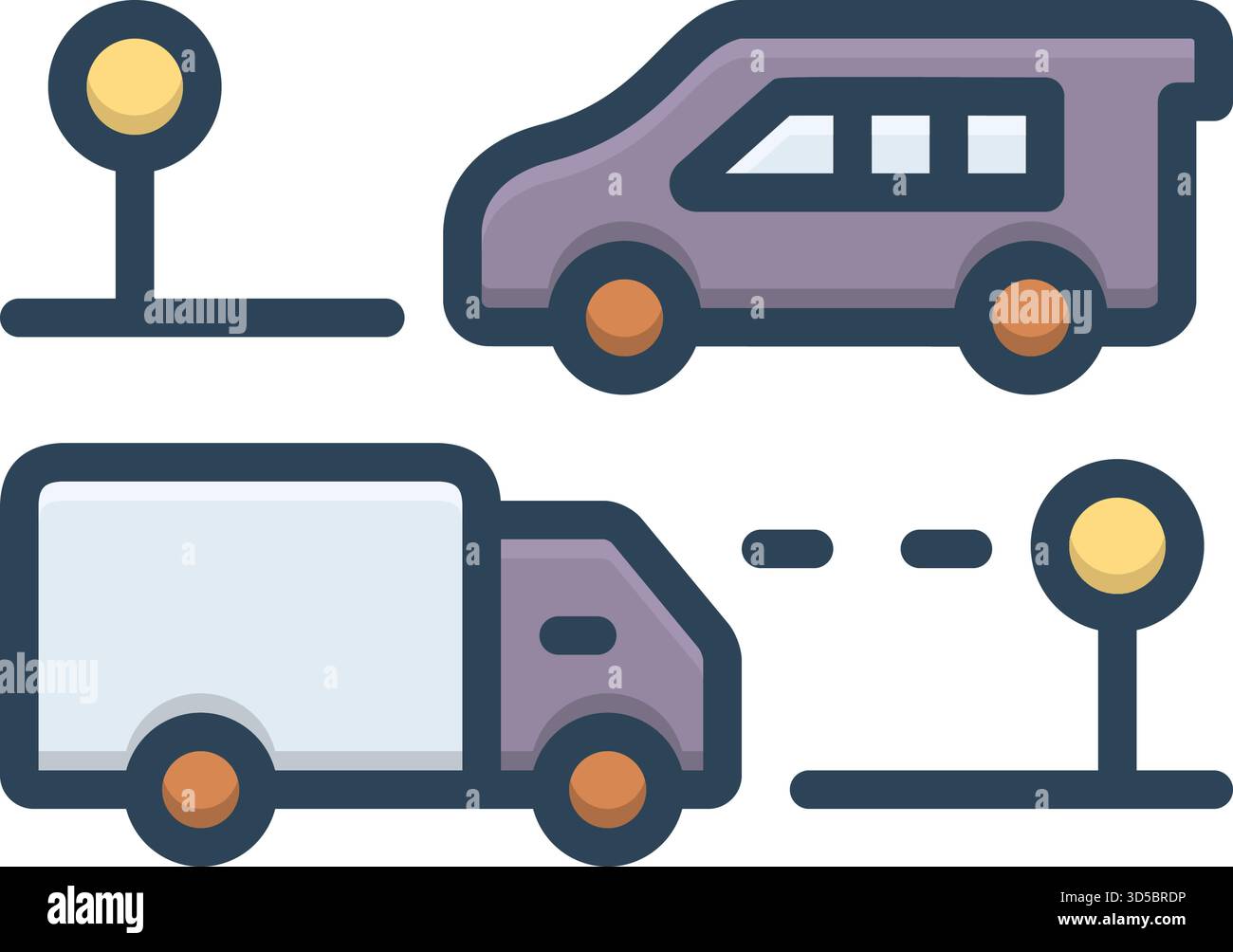 Icon commuting route Stock Vector Images - Alamy