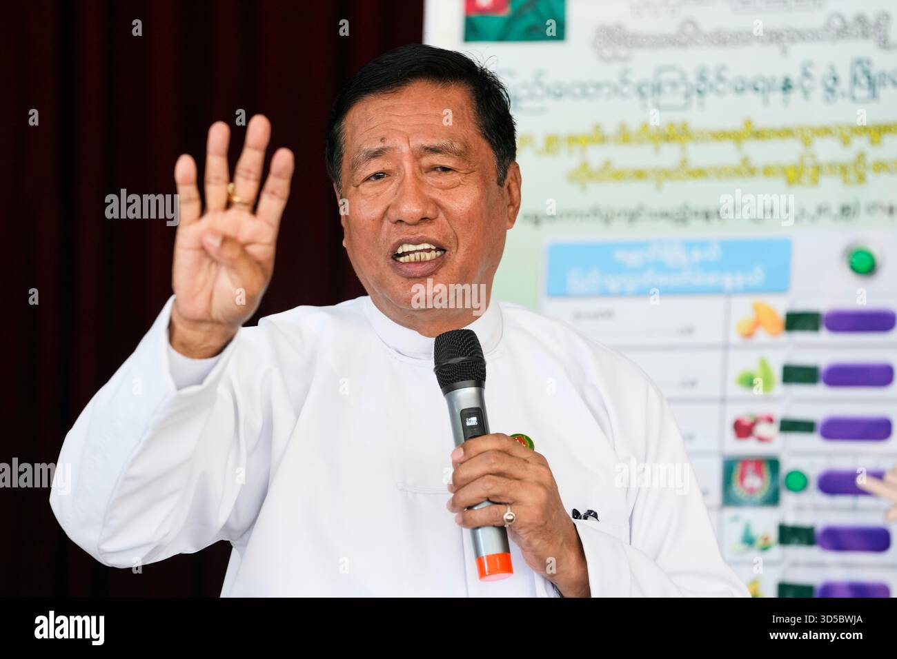 Maung Myint, a candidate of the military-backed Union Solidarity and ...