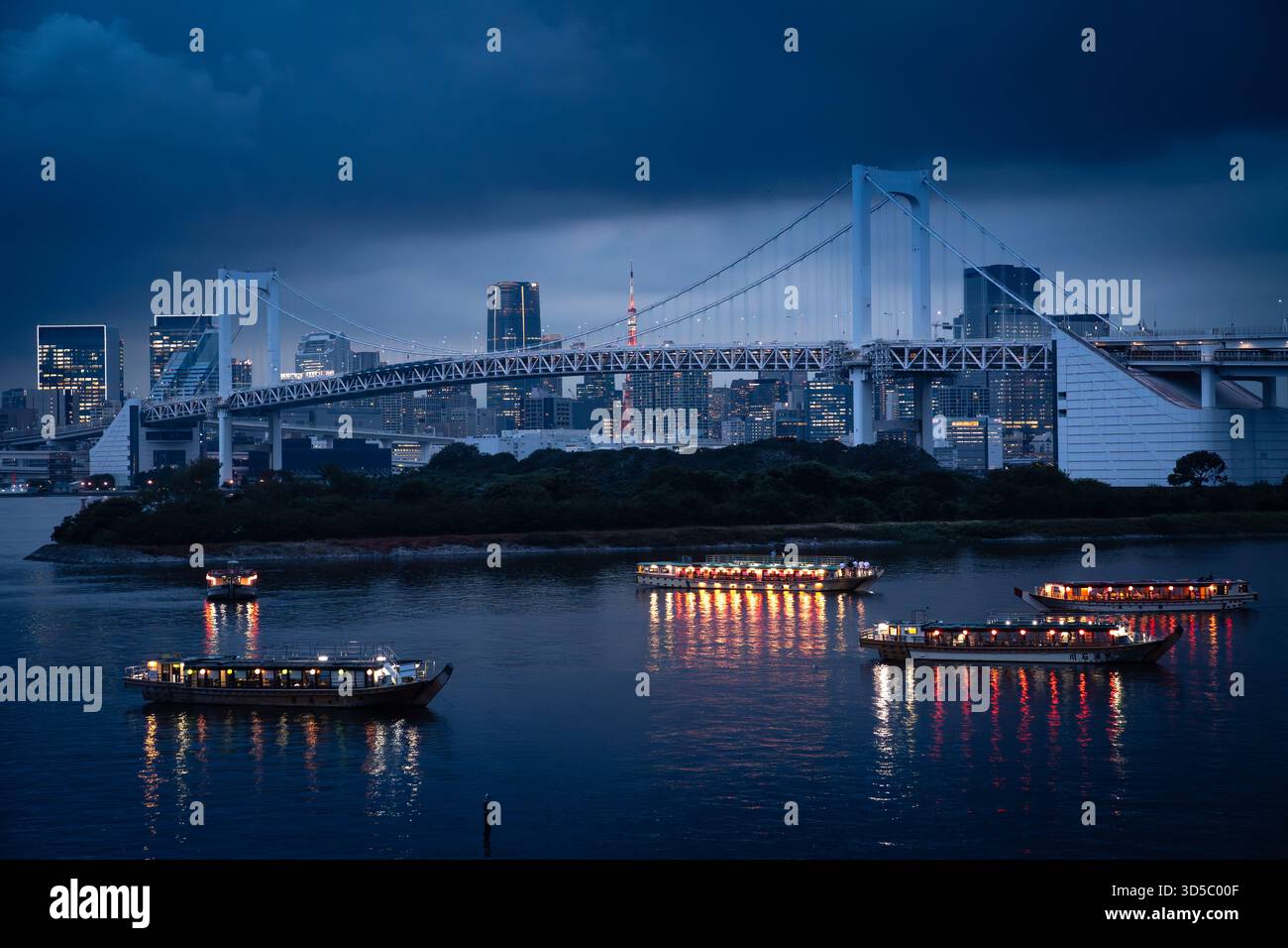 Tokyo, Japan-august 6, 2024:Rainbow Bridge view from the observation ...