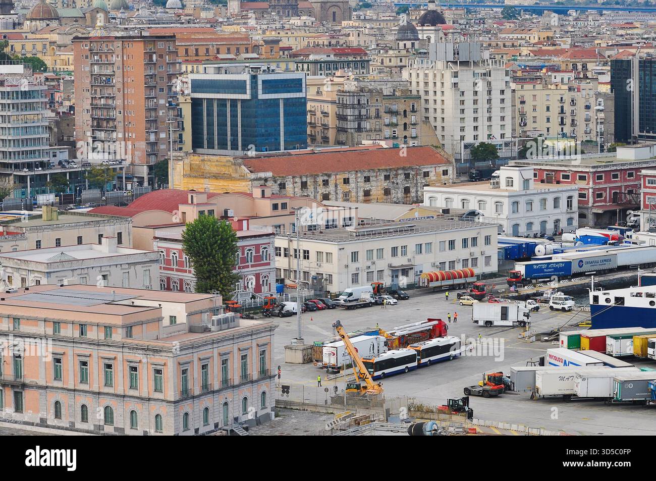 Naples, Italy - September 21, 2025: Seaport with cargo container ...