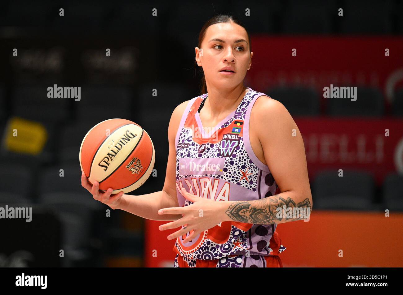 Sharne Robati of the Adelaide Lightning warms up during the WNBL Round ...