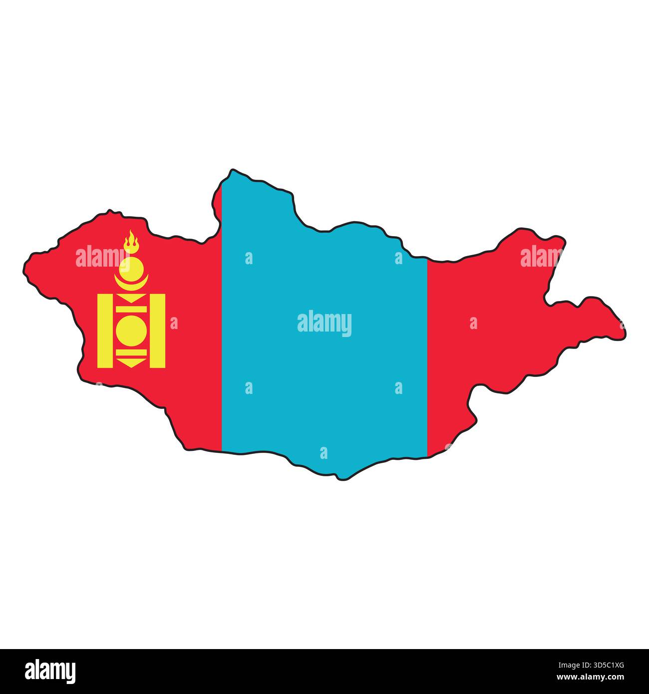 Mongolia map with national flag overlay, Soyombo symbol patriotic ...