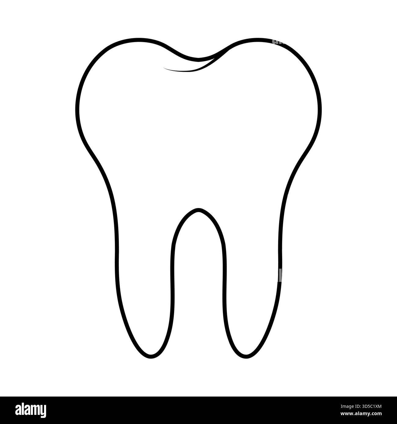 Tooth outline icon dental symbol, black molar shape, clean dental care ...