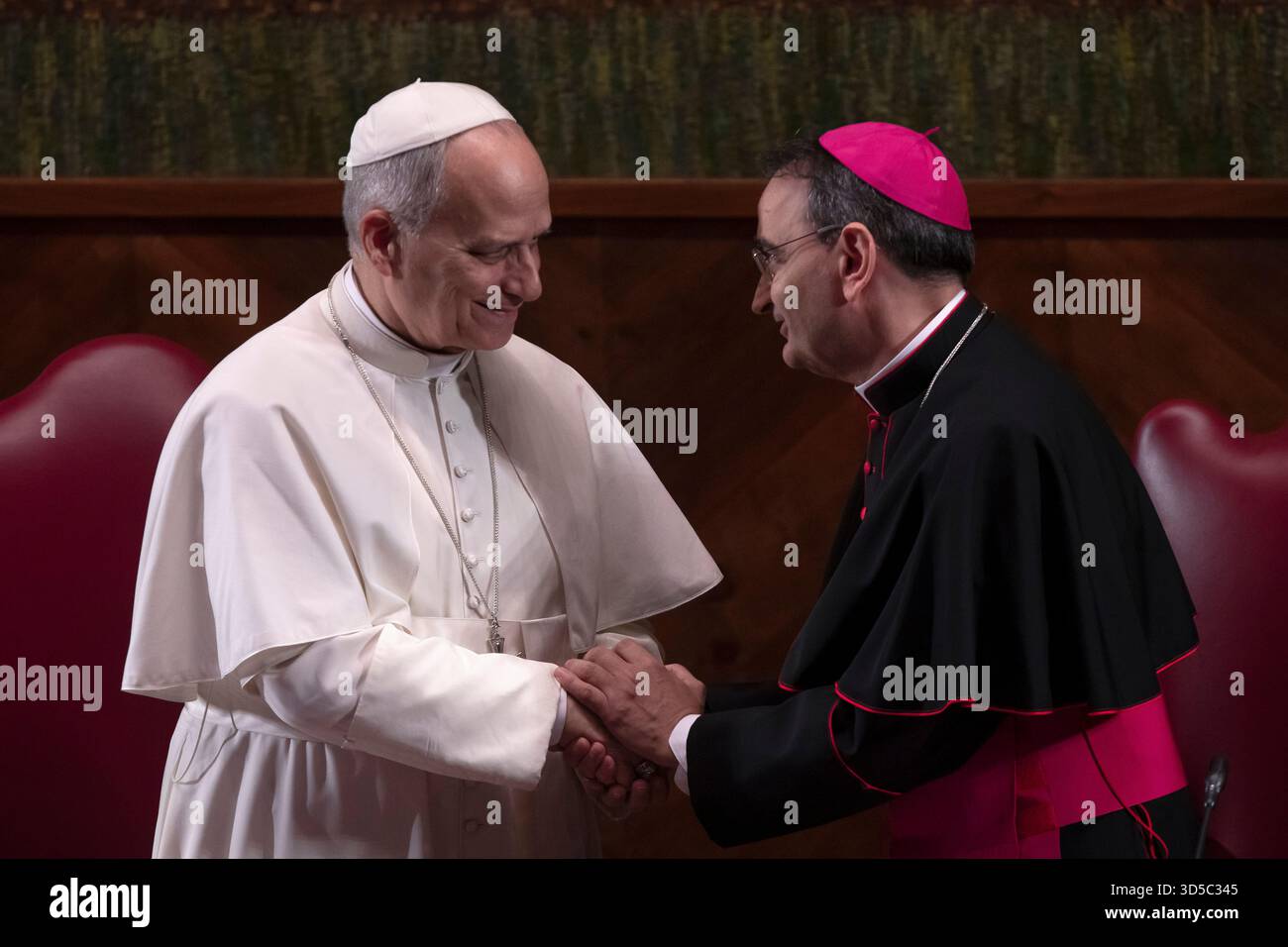 Pope Leo XIV greets Monsignor Alfonso Amarante, Rector Magnificus of ...