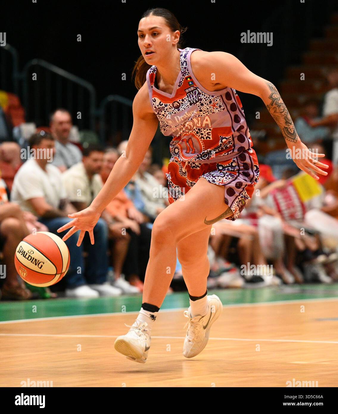 Sharne Robati of the Adelaide Lightning dribbles during the WNBL Round ...