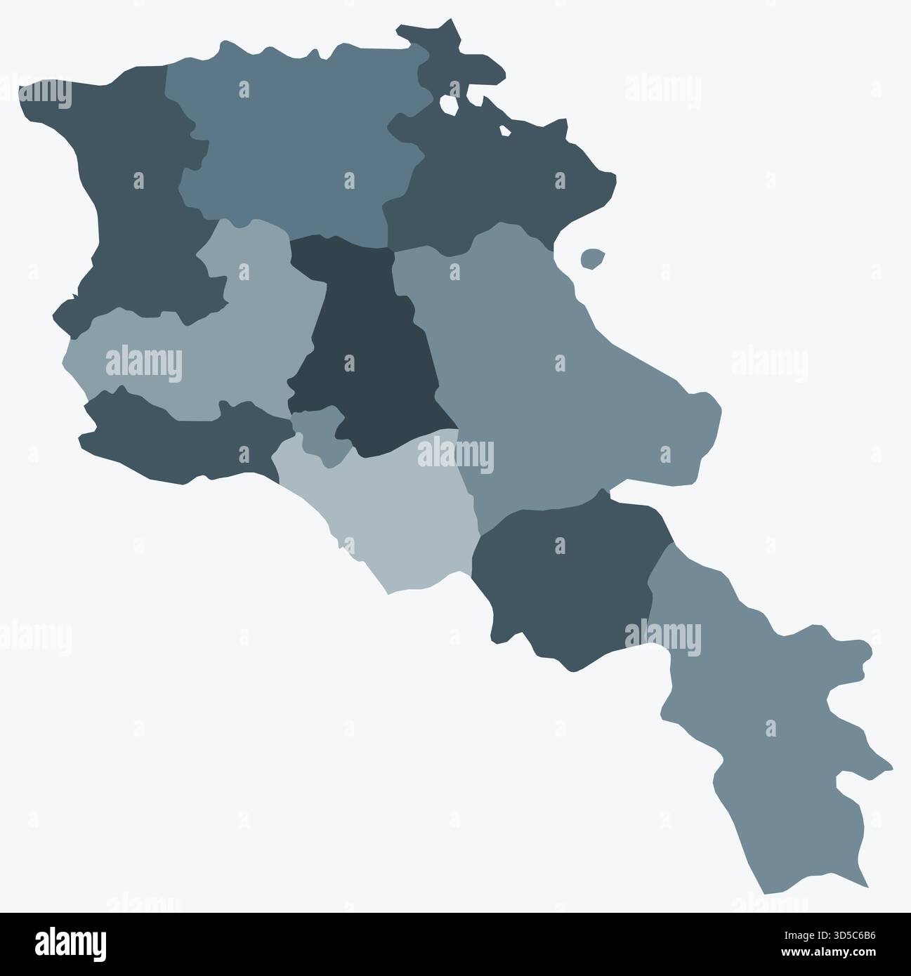 Map of Armenia with regions. A simple country border map with region ...