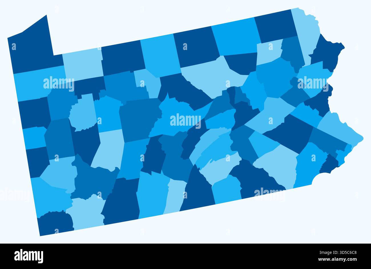 Map of Pennsylvania with counties. Just a simple state border map with ...