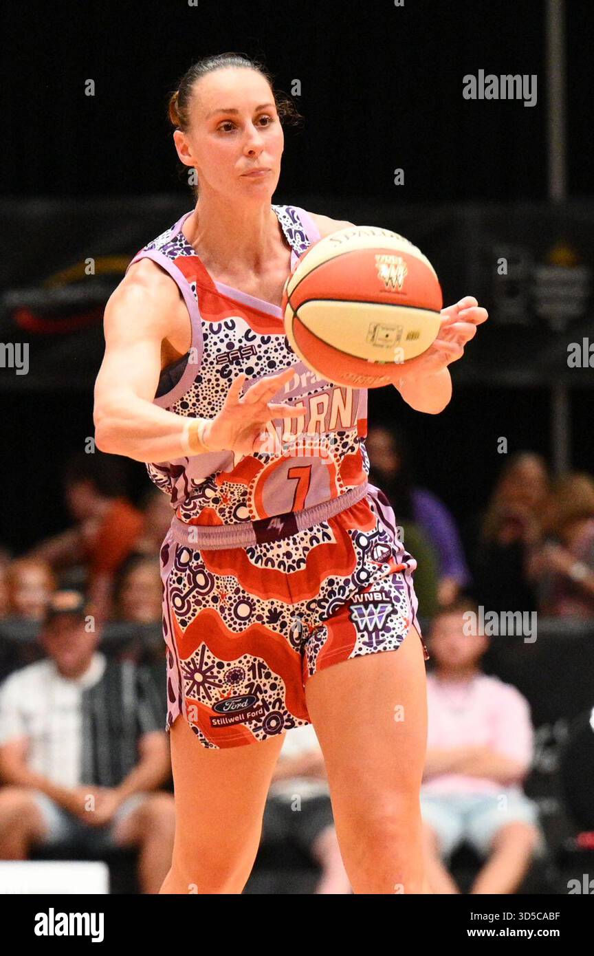 Stephanie Talbot of the Adelaide Lightning passes the ball during the ...