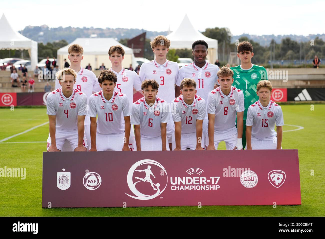 Los Angeles de San Rafael, Spain, October 8th 2025: Denmark line up ...