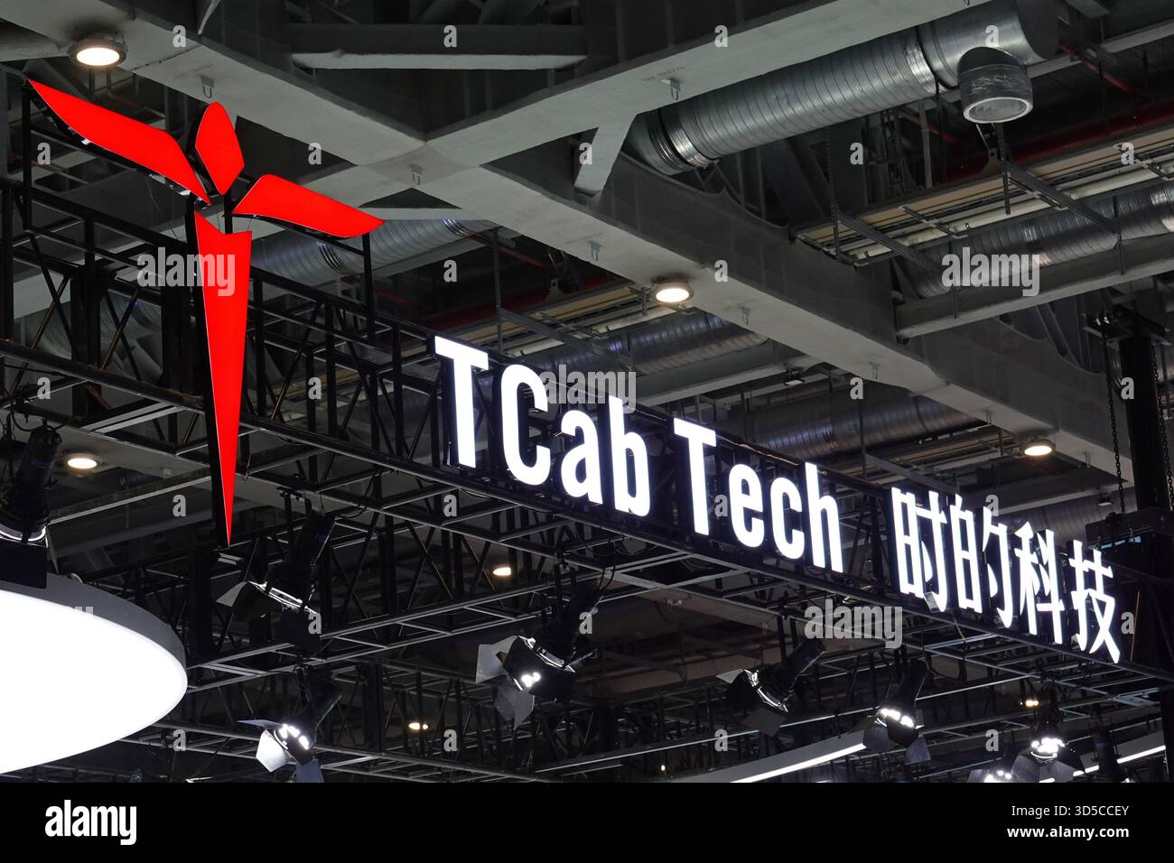 The TCab Tech logo is exhibited at the 8th China International Import ...