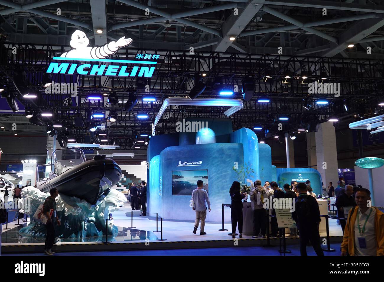 The Michelin booth is presented at the 8th China International Import ...