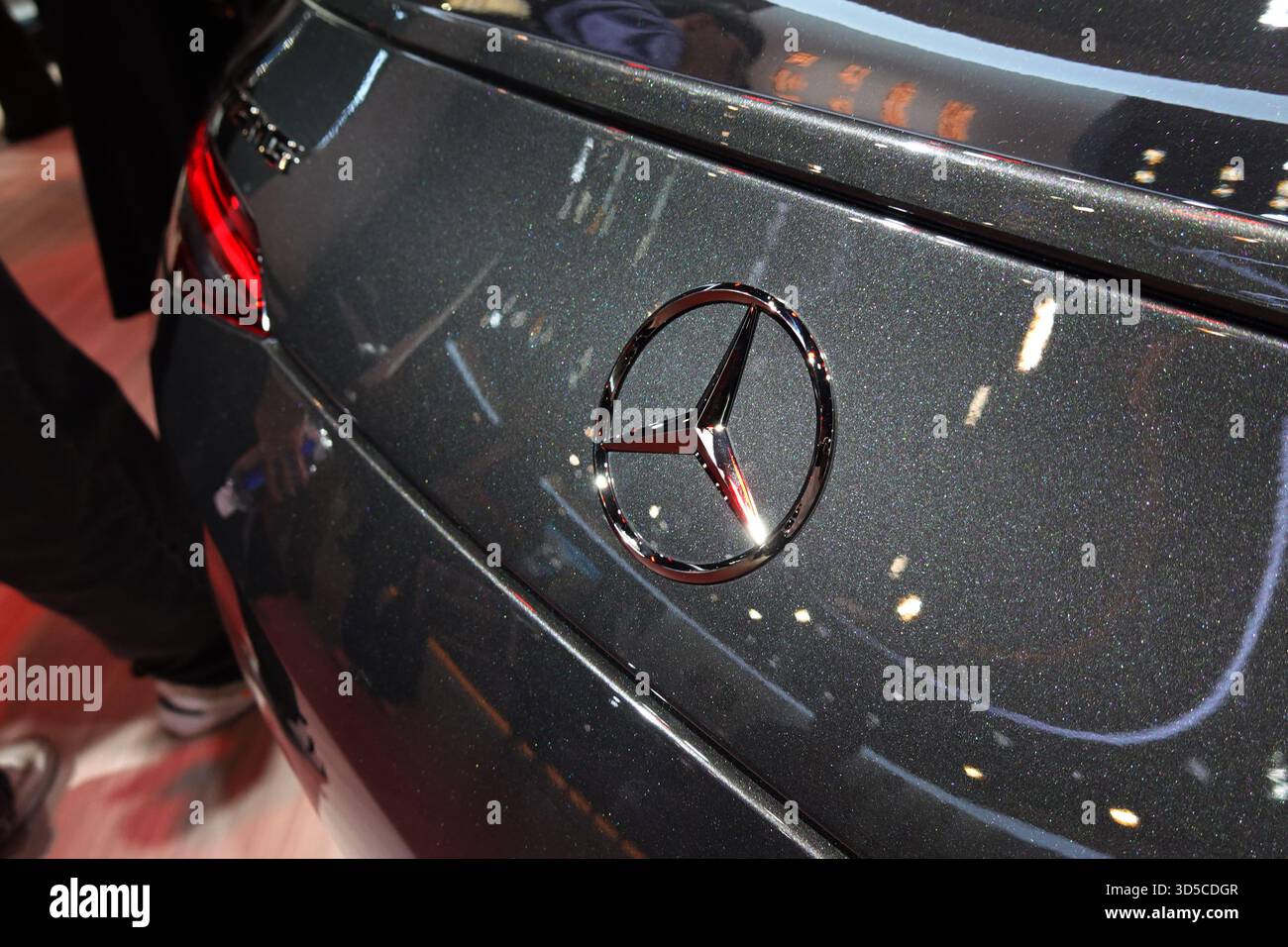 The Mercedes-Benz logo is presented at the 8th China International ...