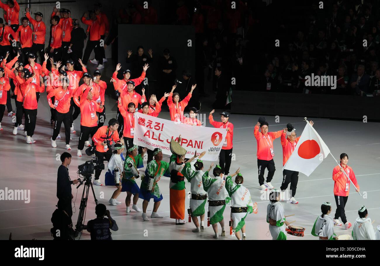 The Japanese delegation marches during the opening ceremony of the ...