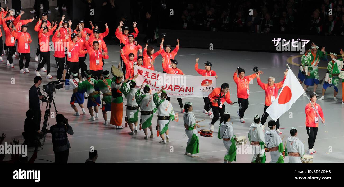 The Japanese delegation marches during the opening ceremony of the ...