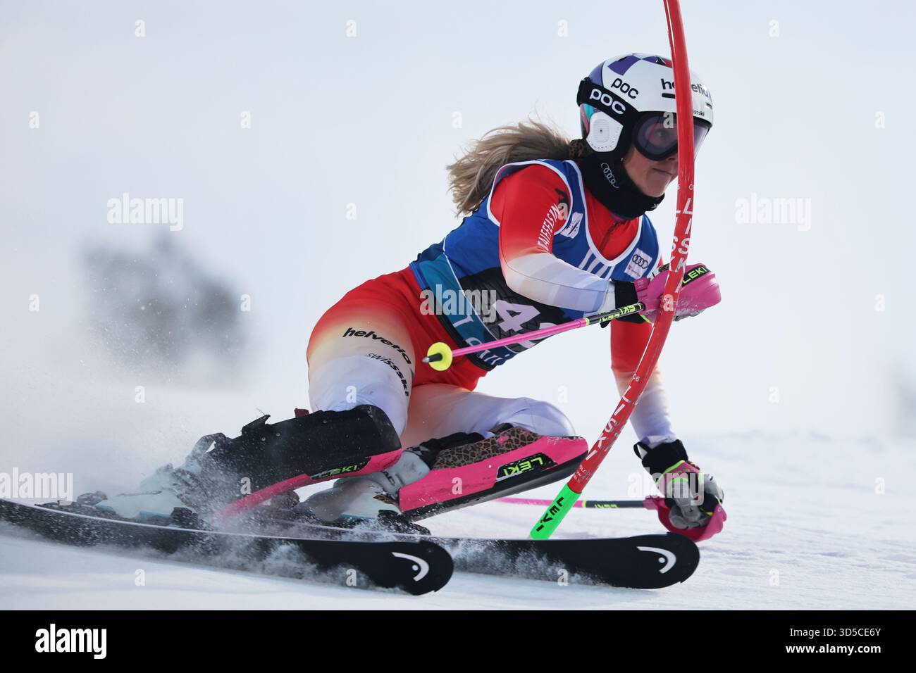 Switzerland's Aline Danioth competes in an alpine ski, women's World ...