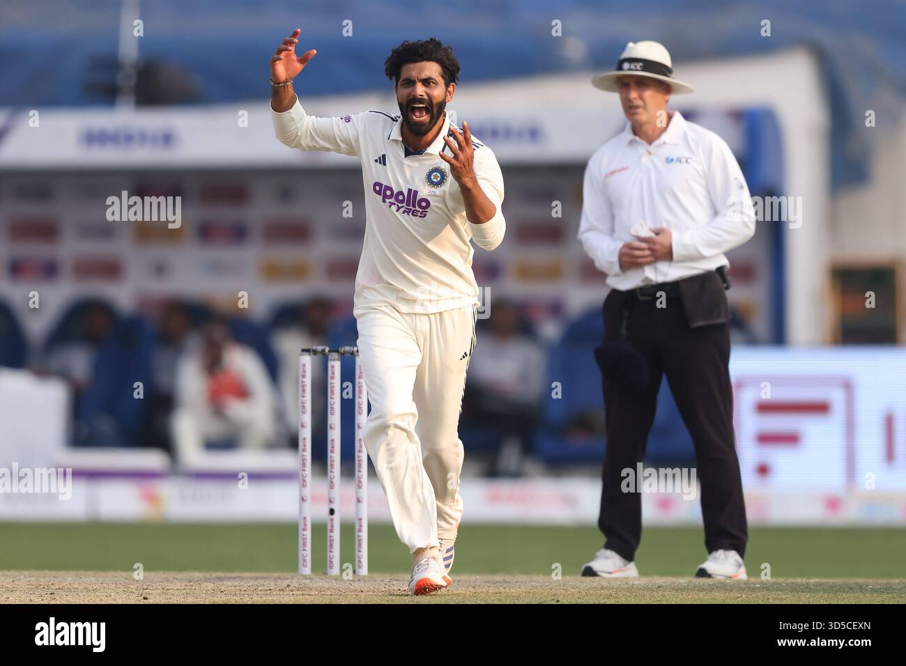 Ravindra Jadeja of India during the IDFC First Bank Test Day 2 India vs ...