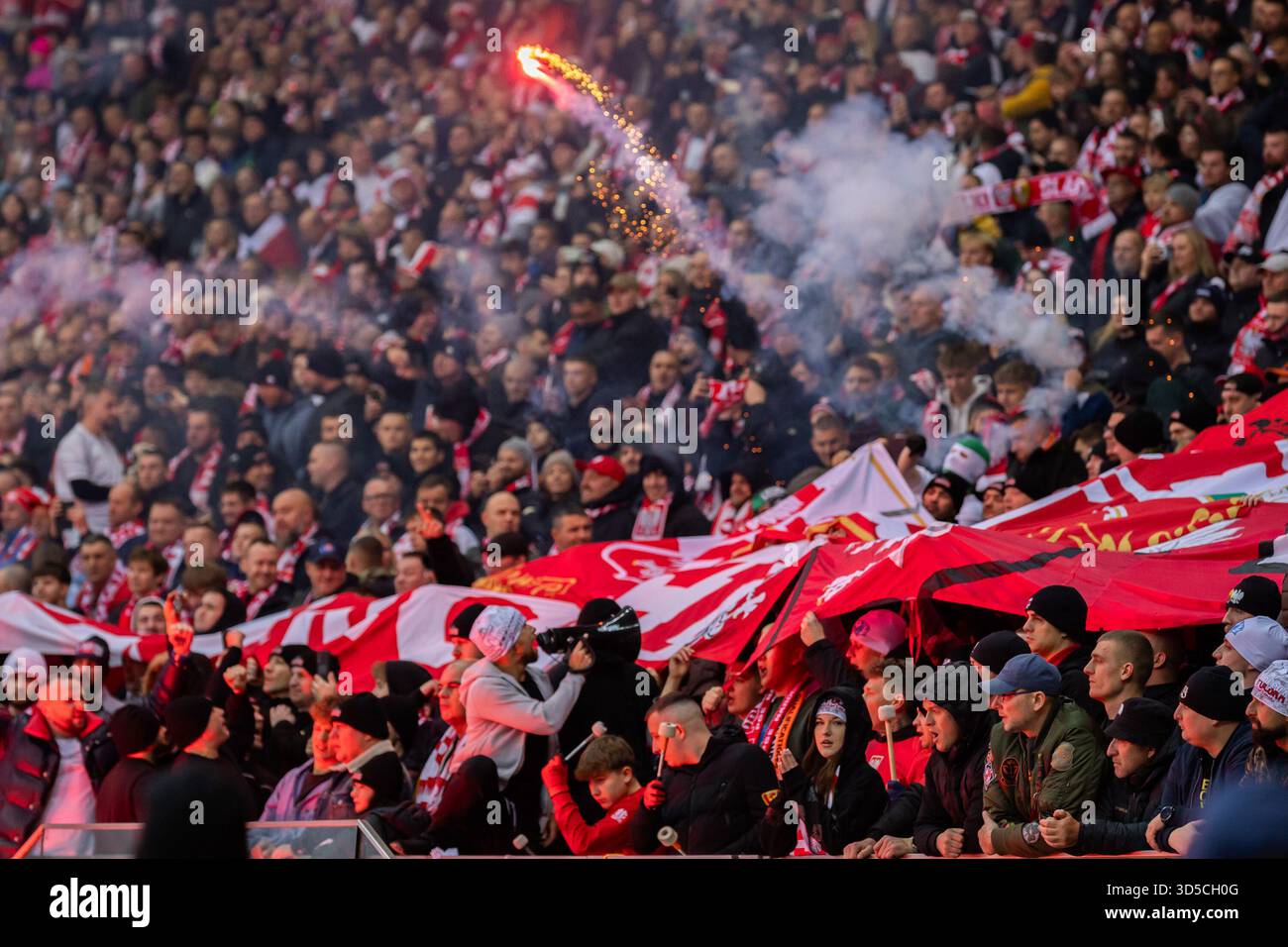 Fans of Poland throw the flares during the 2026 FIFA World Cup ...