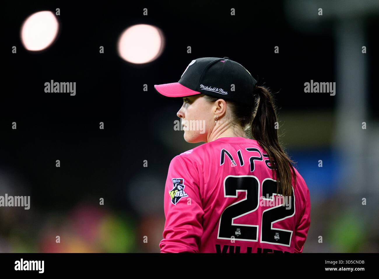 Mady Villiers of the Sixers looks on during the WBBL match between the ...