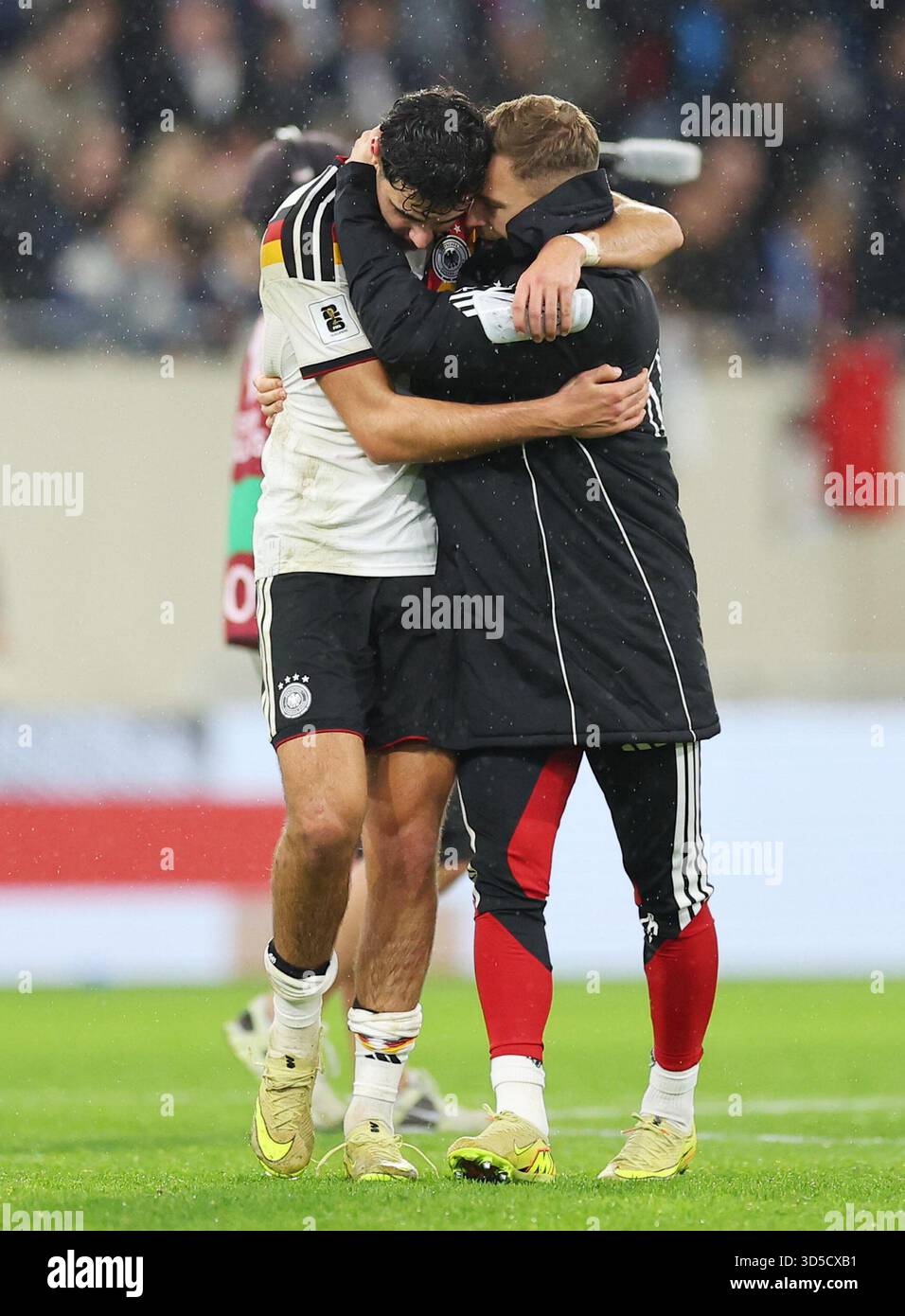 Final celebration from left Aleksandar Pavlovic, Joshua Kimmich ...