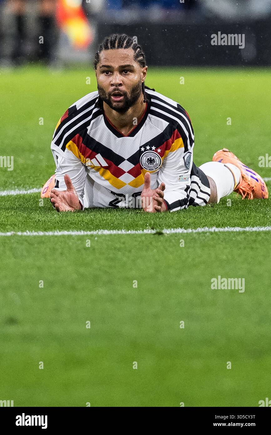 Serge Gnabry (Germany, 20) frustrated on the ground after a duel FIFA ...
