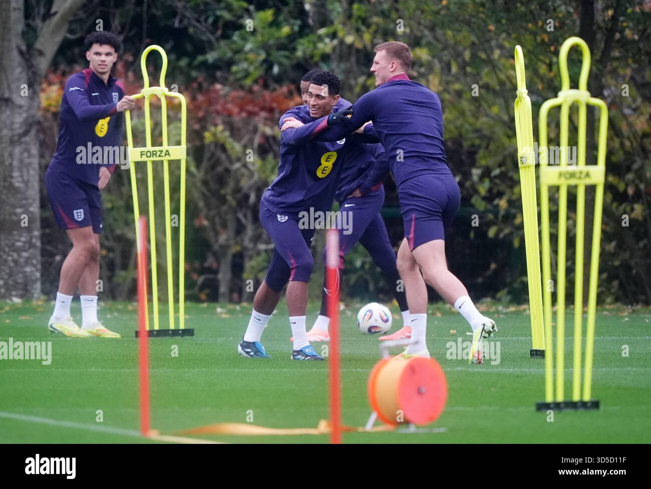 England's Jude Bellingham during a training session at the Tottenham ...